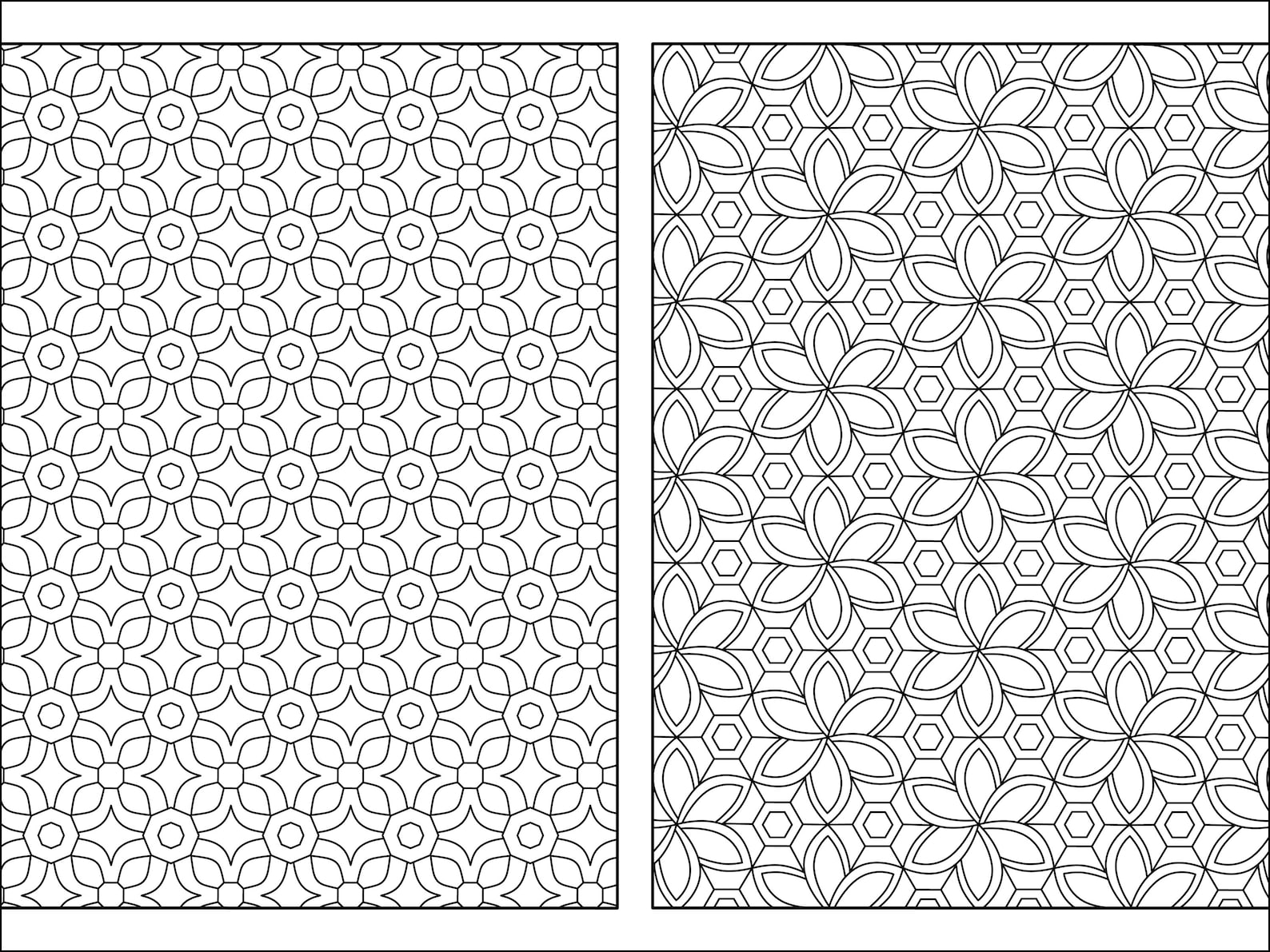 10 Geometric Patterns Printable Colouring Pages (volume 3) - A4 and US ...