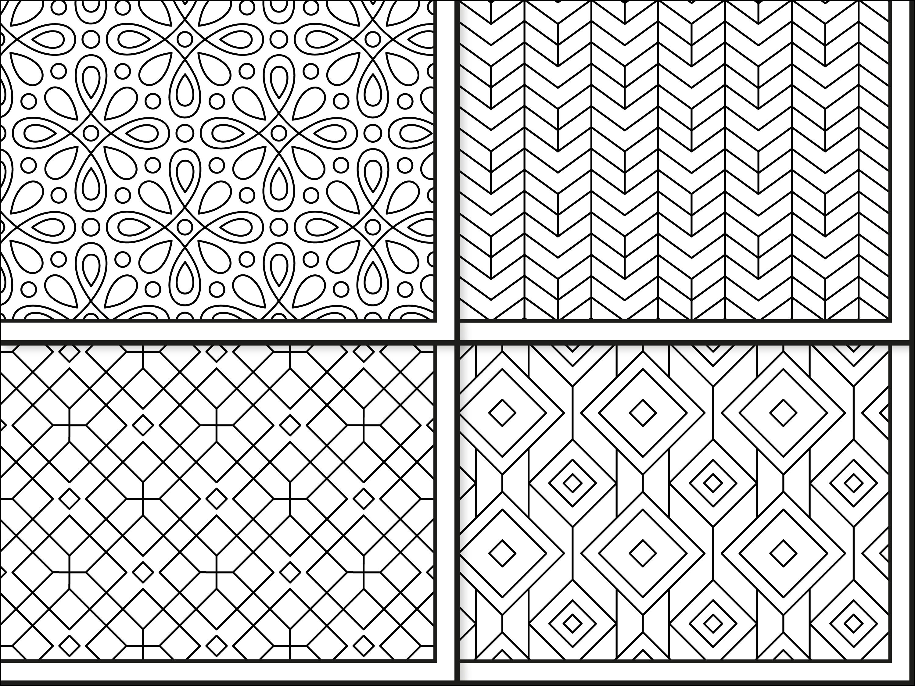 25 Geometric Patterns: Volume 1 - Printable Colouring Book Pages | UK ...