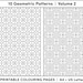 10 Geometric Patterns Printable Colouring Pages (volume 2) - A4 and US ...