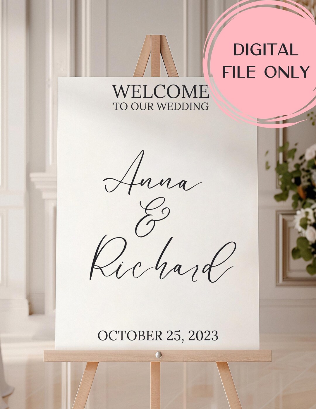 Editable Wedding Sign Template: Minimalist Wedding Poster (digital File ...