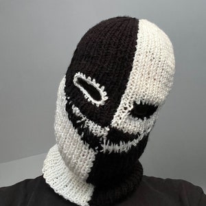 Handmade Knitted Balaclava Ski Mask Devil Creepy Joker Halloween Mask ...
