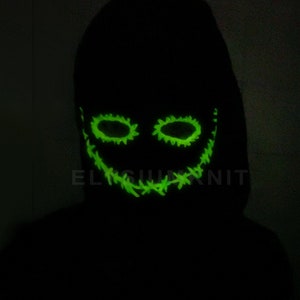 Handmade Balaclava Glow in the Dark Creepy Mask Devil Joker Ski Mask ...