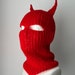Creepy Handmade Balaclava With Horns Devil Funny Ski Mask Halloween ...