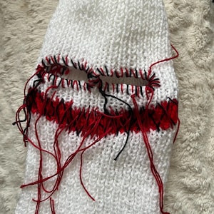 Ręcznie Robiona Dzianinowa Kominiarka, Maska Narciarska, Przerażająca ...