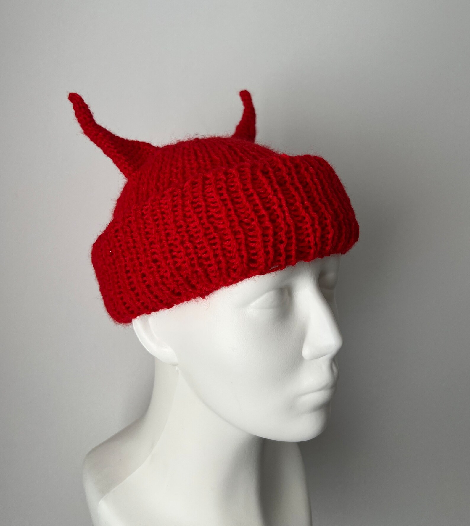 Creepy Handmade Balaclava With Horns Devil Funny Ski Mask Halloween ...