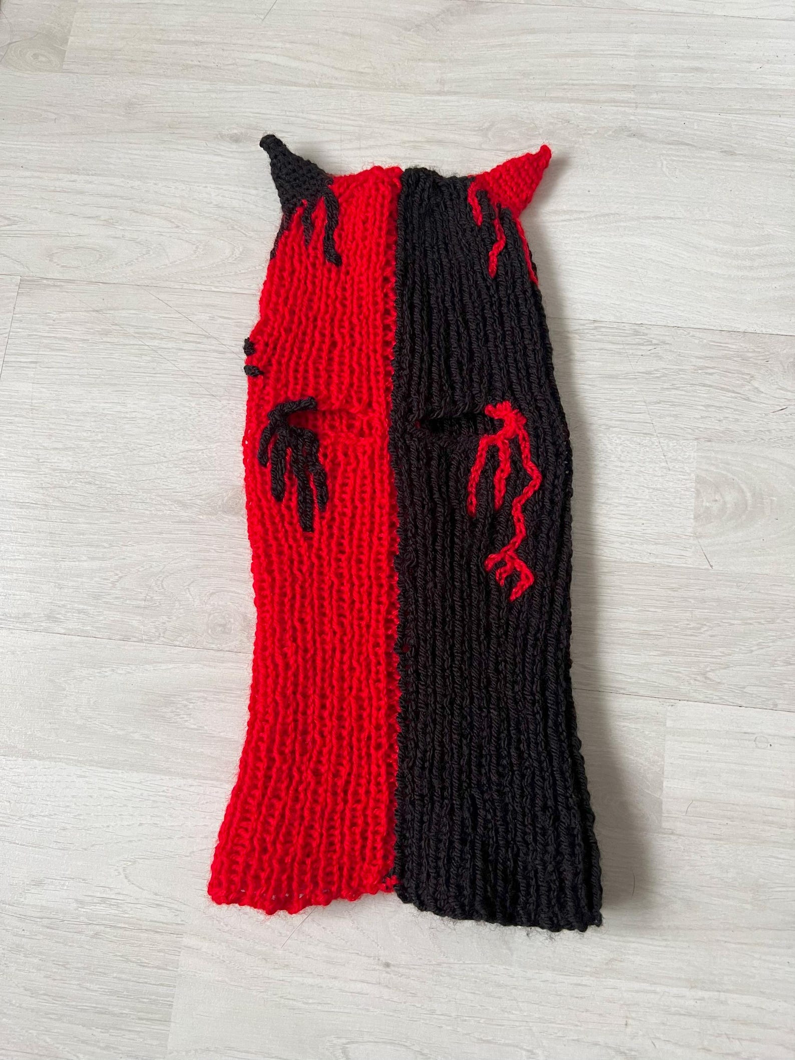 Handmade Knit Horned Balaclava, Devil Ski Mask - Halloween Cosplay - Etsy