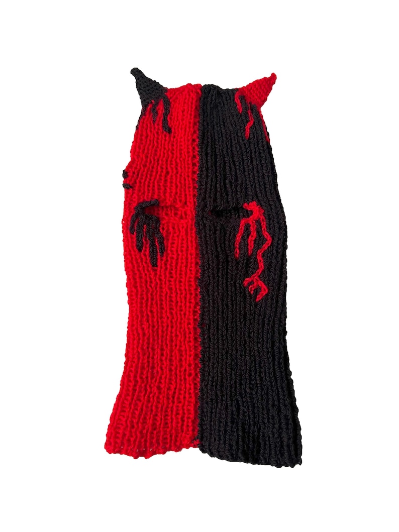 Handmade Knit Horned Balaclava, Devil Ski Mask - Halloween Cosplay - Etsy