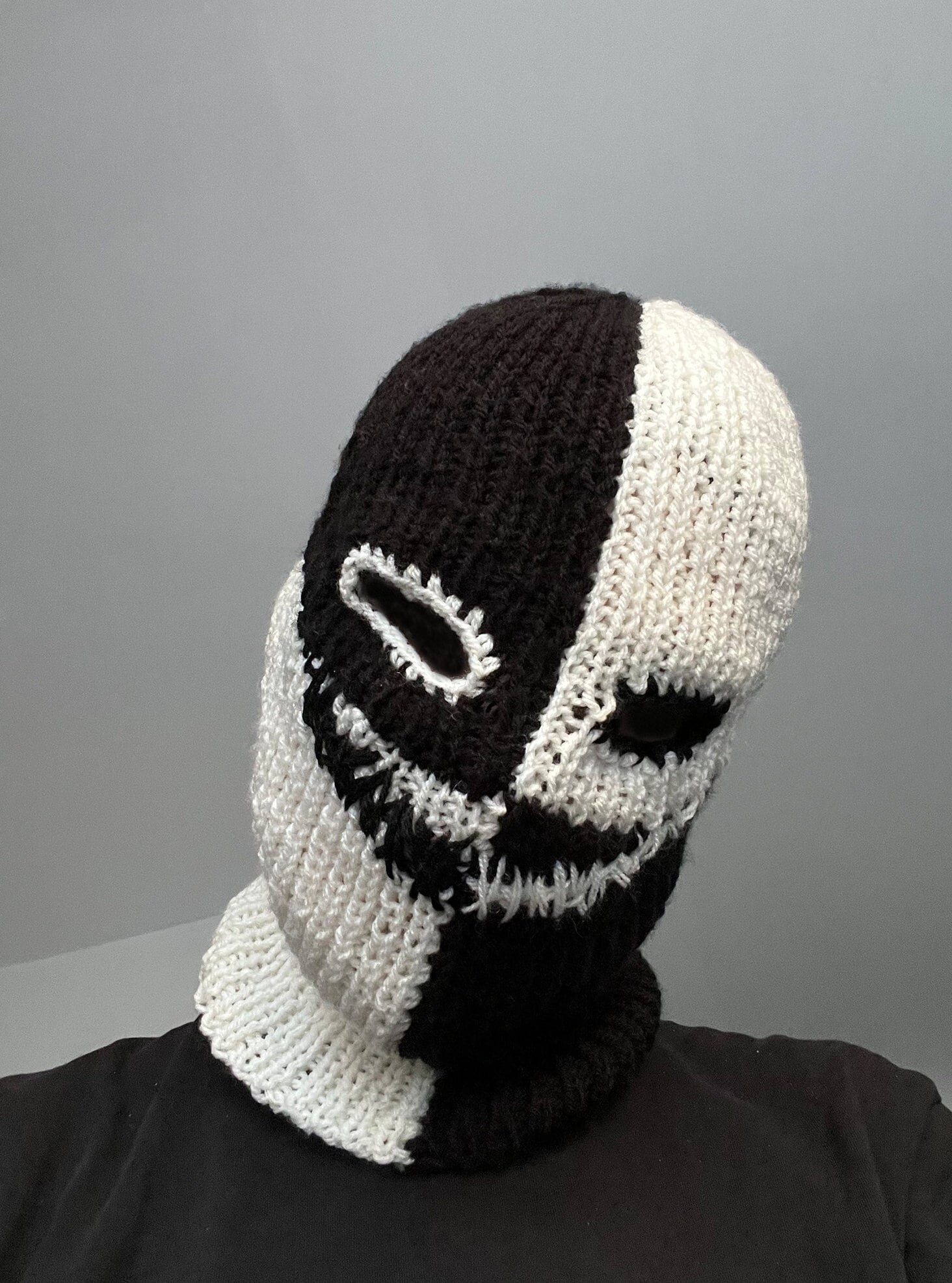 Handmade Knitted Balaclava Ski Mask Devil Creepy Joker Halloween Mask ...