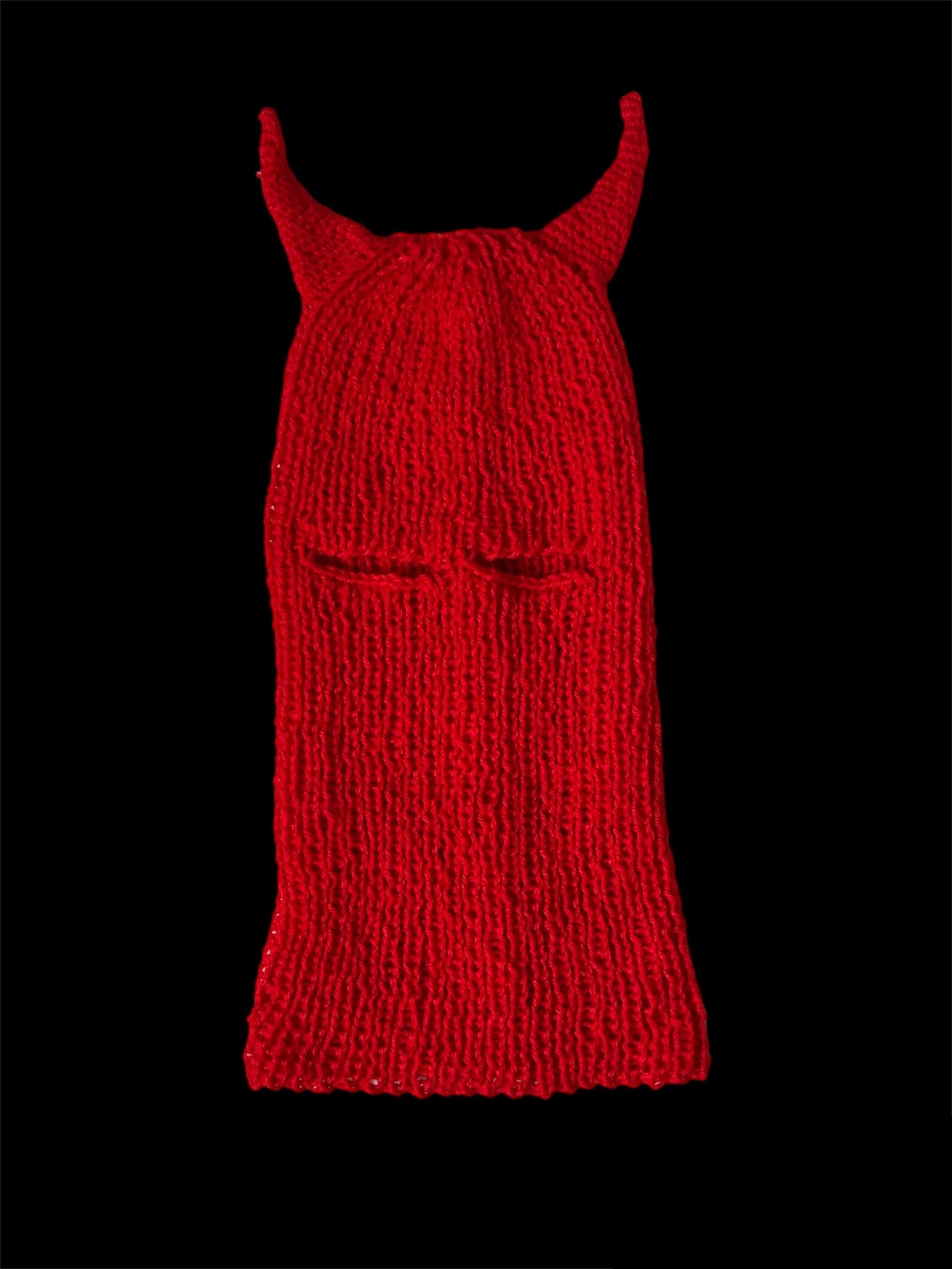 Creepy Handmade Balaclava With Horns Devil Funny Ski Mask Halloween ...