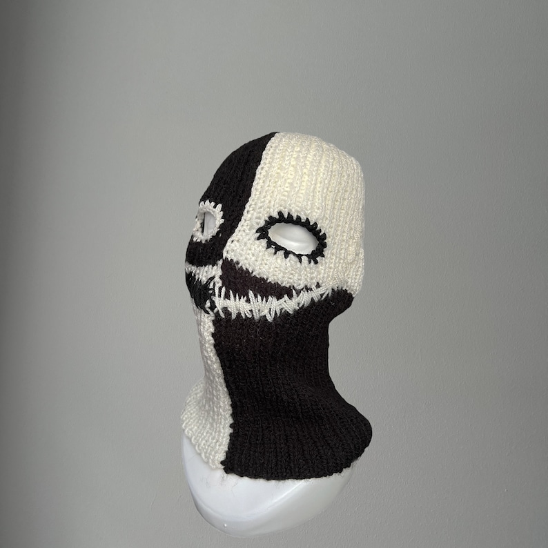 Handmade Knitted Balaclava Ski Mask Devil Creepy Joker Halloween Mask ...