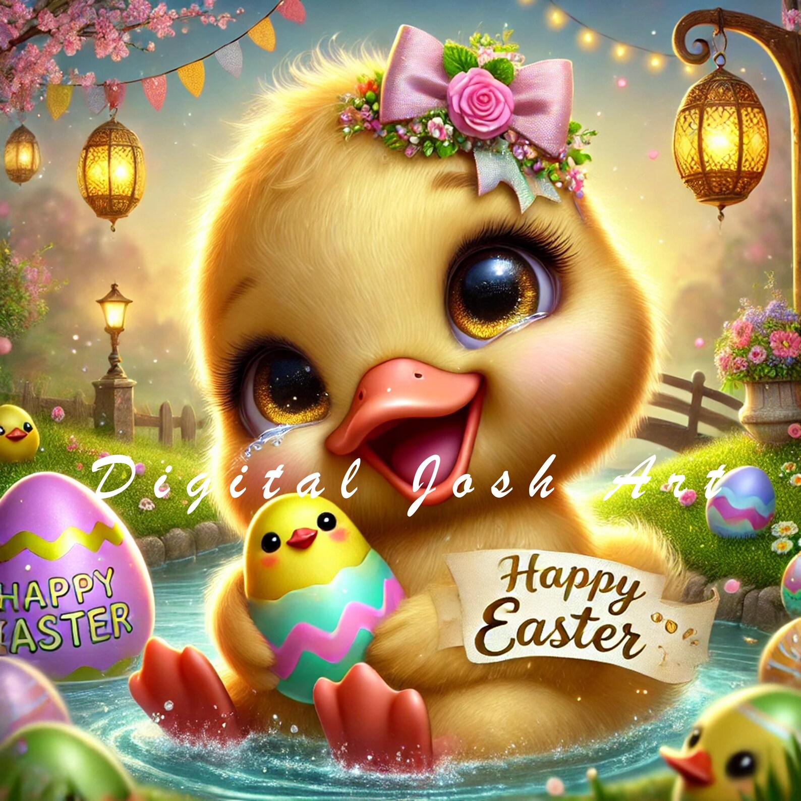 10 JPEG Cute Easter Duck Clipart Bundle - Spring Duck Illustrations ...