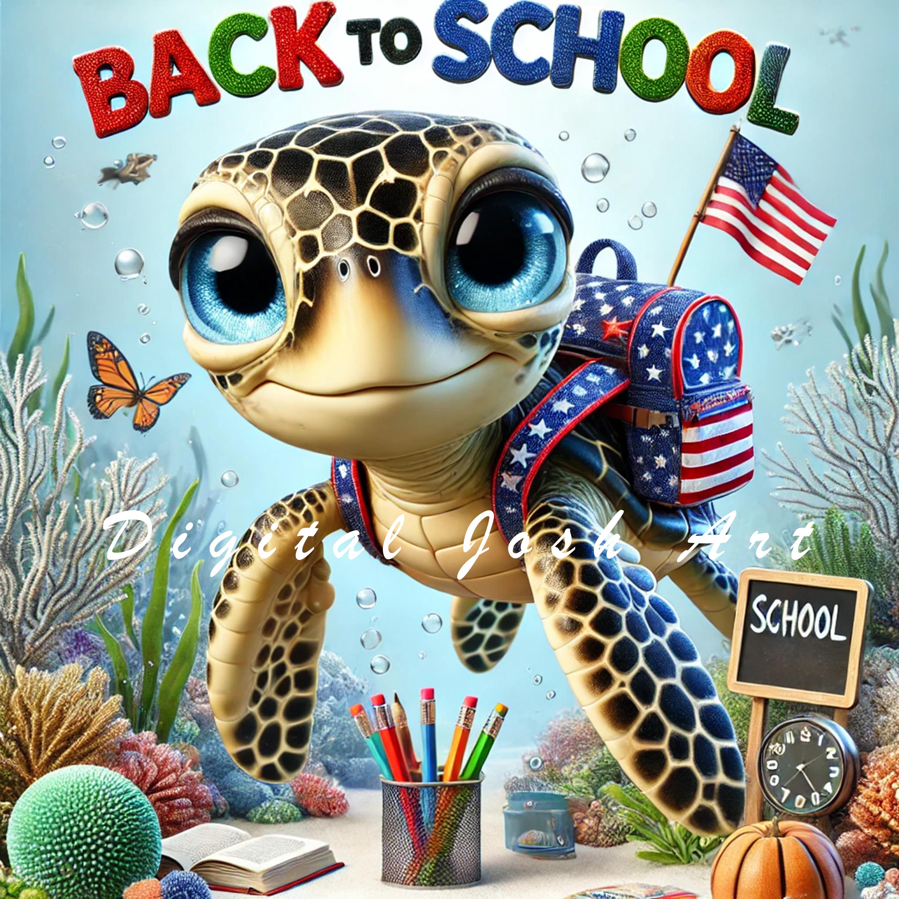 Sea Turtle Clipart – Back to School Teacher Design (digital Download ...