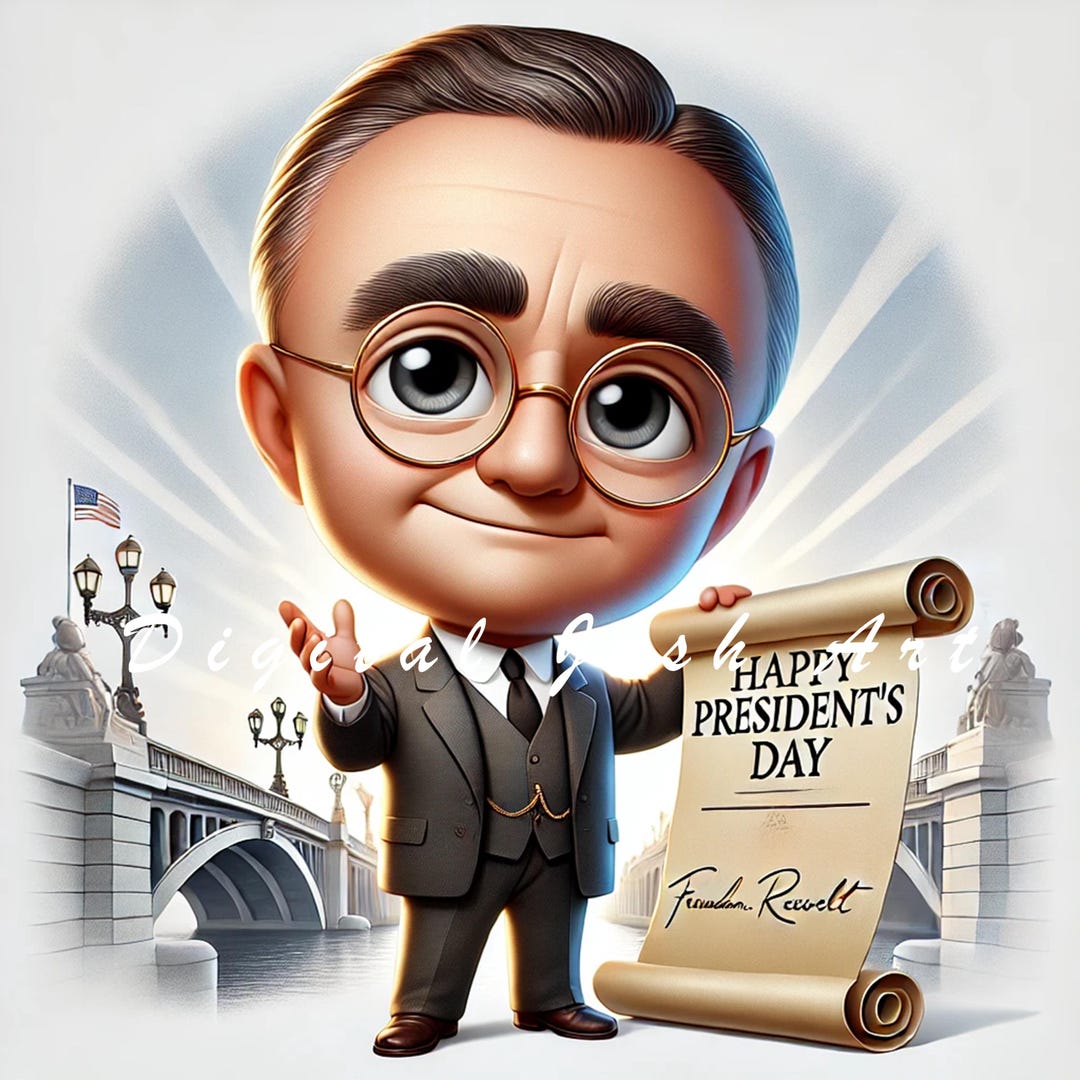 10 JPEG Franklin D. Roosevelt Clipart Bundle - American History Art ...