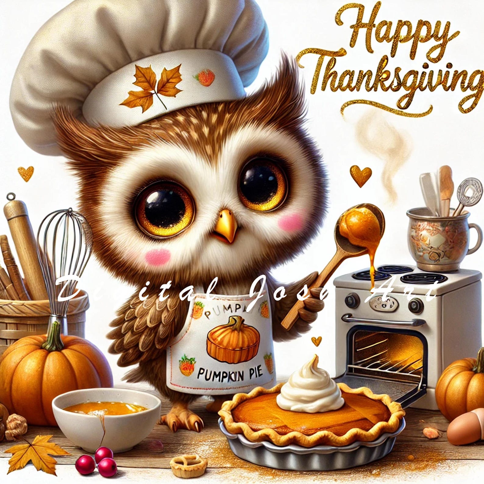 Thanksgiving Owl Clipart – Autumn Harvest Designs (digital Download) - Etsy