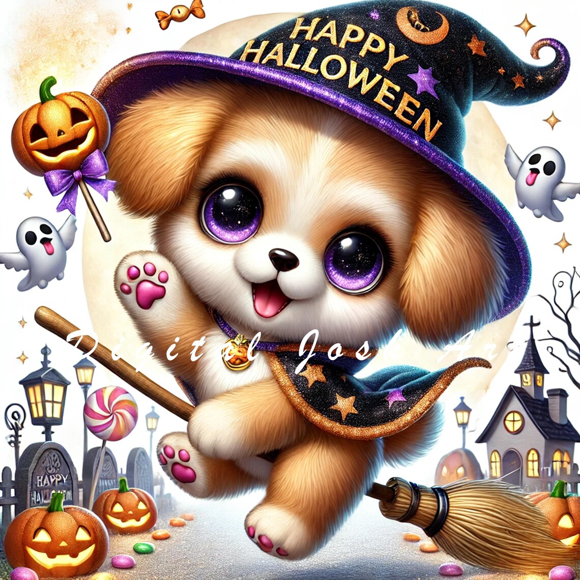 10 JPEG Cute Halloween Puppy Clipart – Spooky Autumn Dog Designs ...