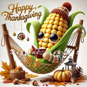 10 JPEG Cute Thanksgiving Corn Clipart – Autumn Harvest Corn Designs ...