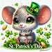 10 JPEG Cute St Patrick’s Day Mouse Clipart Bundle - Winter Mouse ...