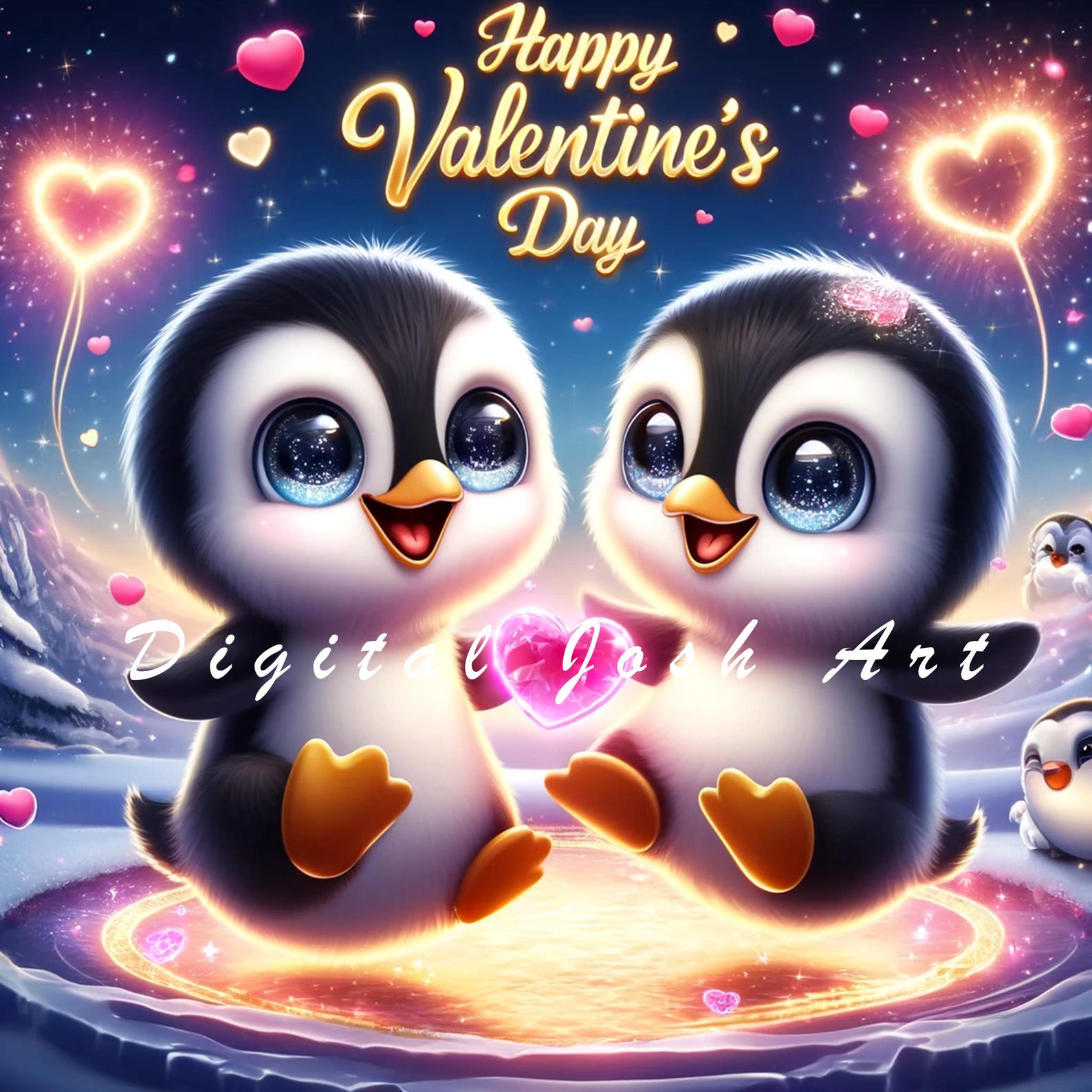 10 JPEG Cute Valentine’s Day Penguin Clipart Bundle - Winter Penguin ...