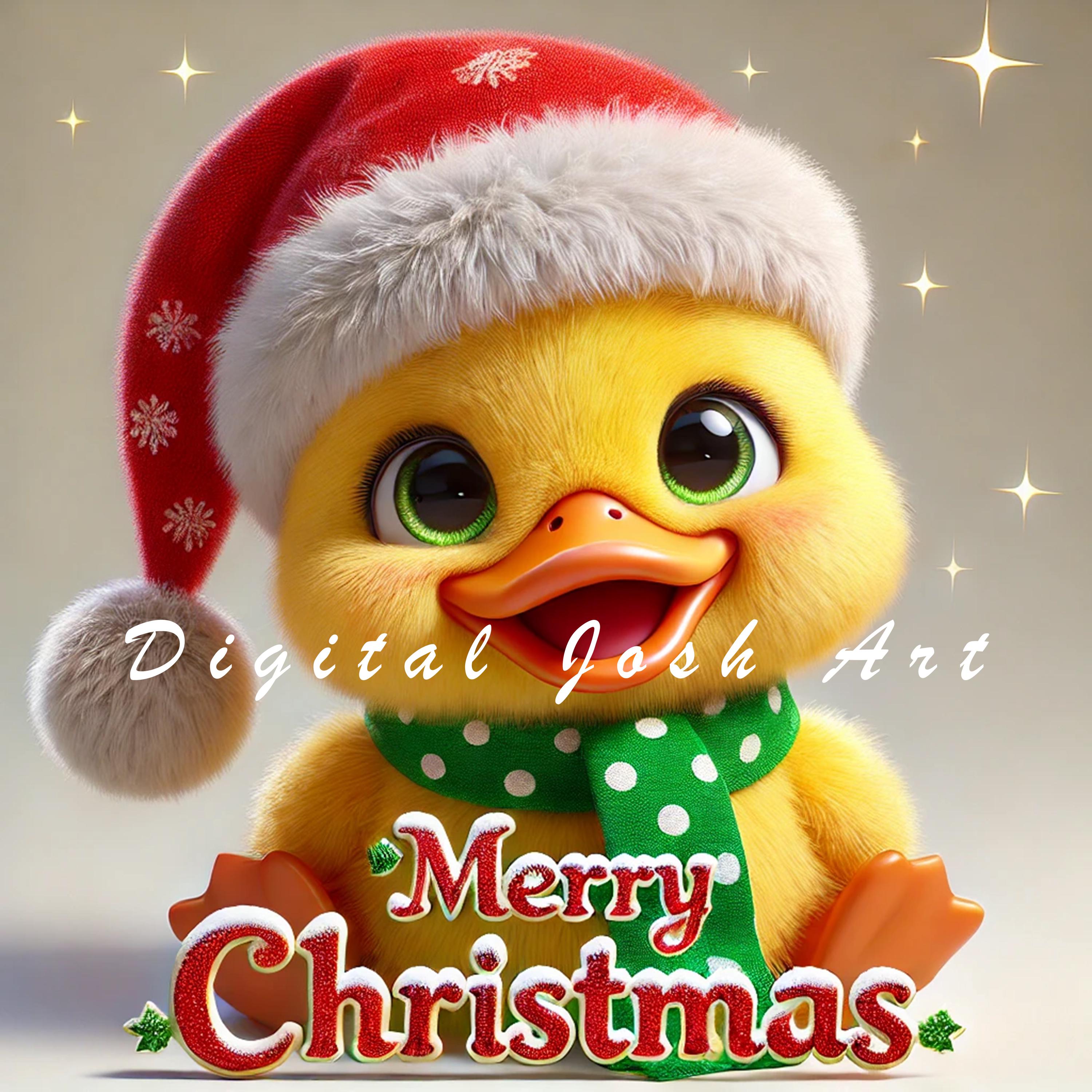 10 JPEG Cute Christmas Duck Clipart Bundle - Winter Animal Designs ...