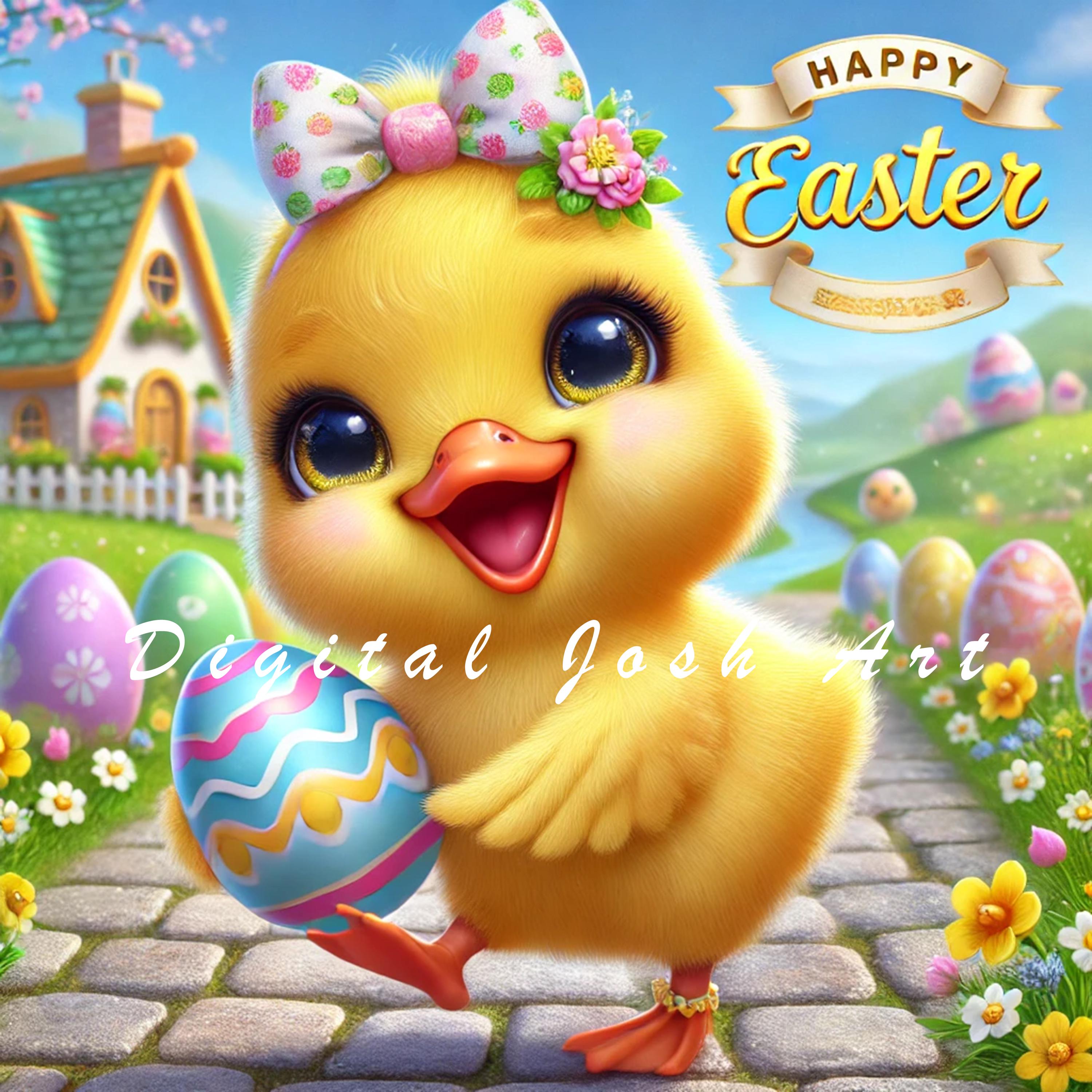 10 JPEG Cute Easter Duck Clipart Bundle - Spring Duck Illustrations ...