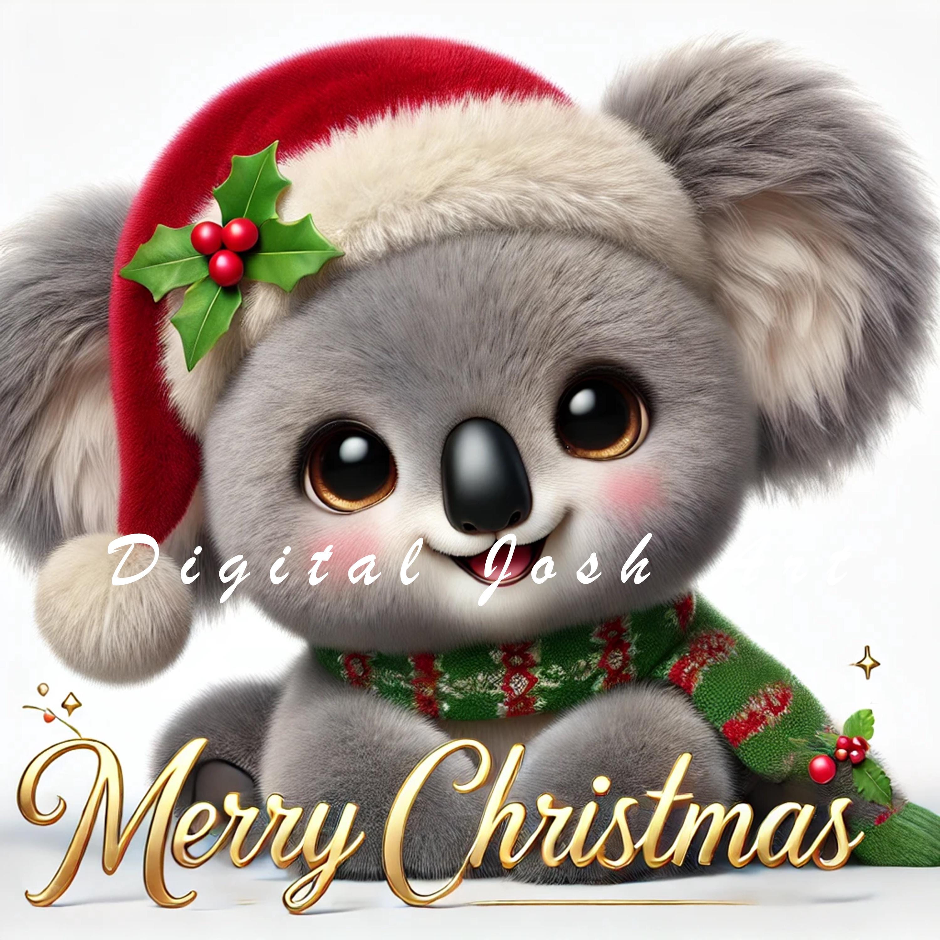 10 JPEG Cute Christmas Koala Clipart Bundle - Winter Animal Designs ...