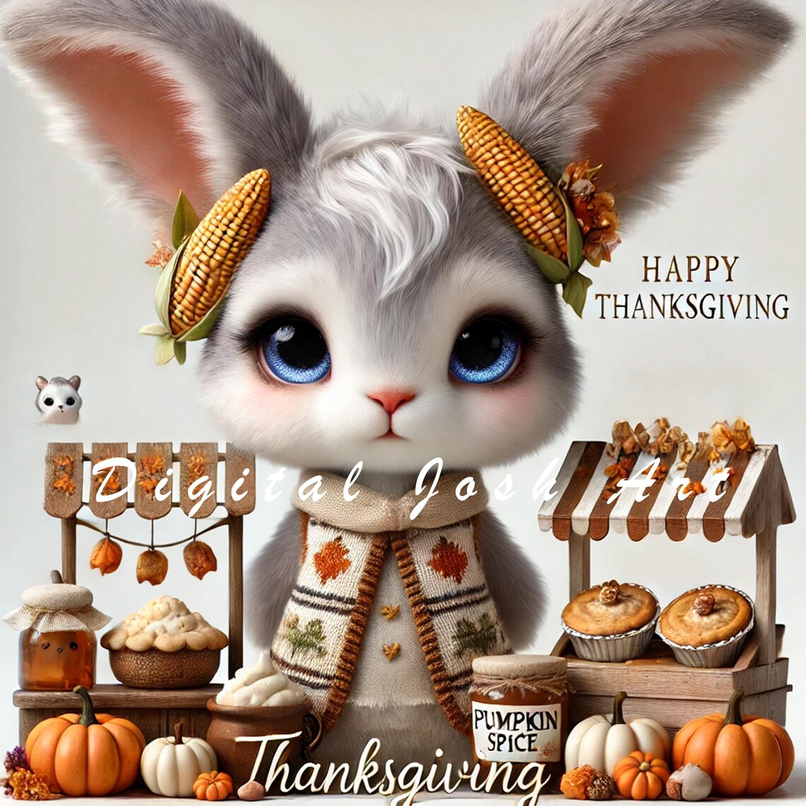 Thanksgiving Bunny Clipart – Autumn Harvest Designs (digital Download ...