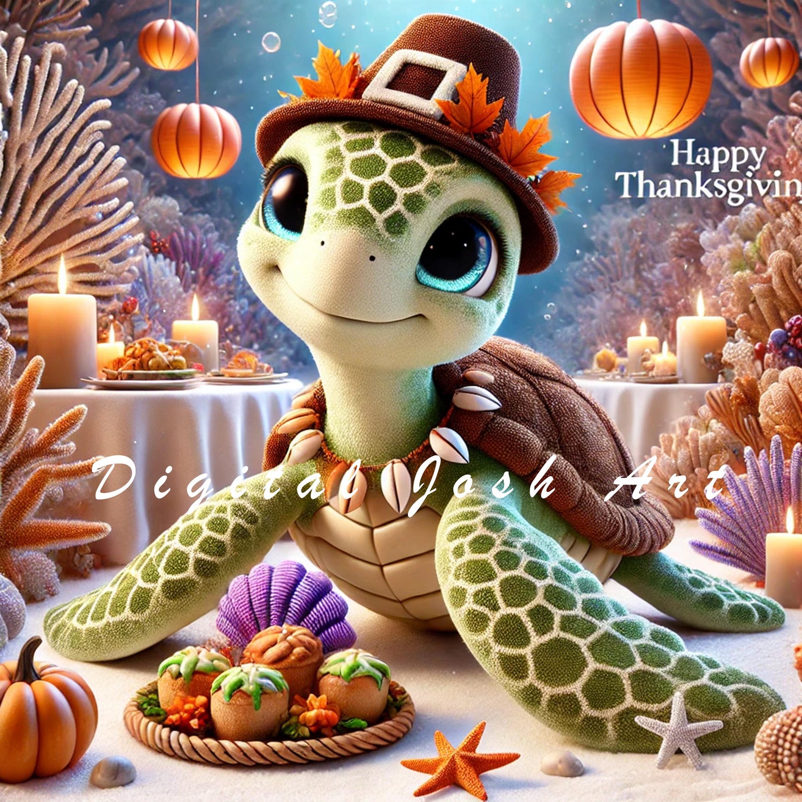 10 JPEG Cute Thanksgiving Sea Turtle Clipart – Autumn Pumpkin Turtle ...