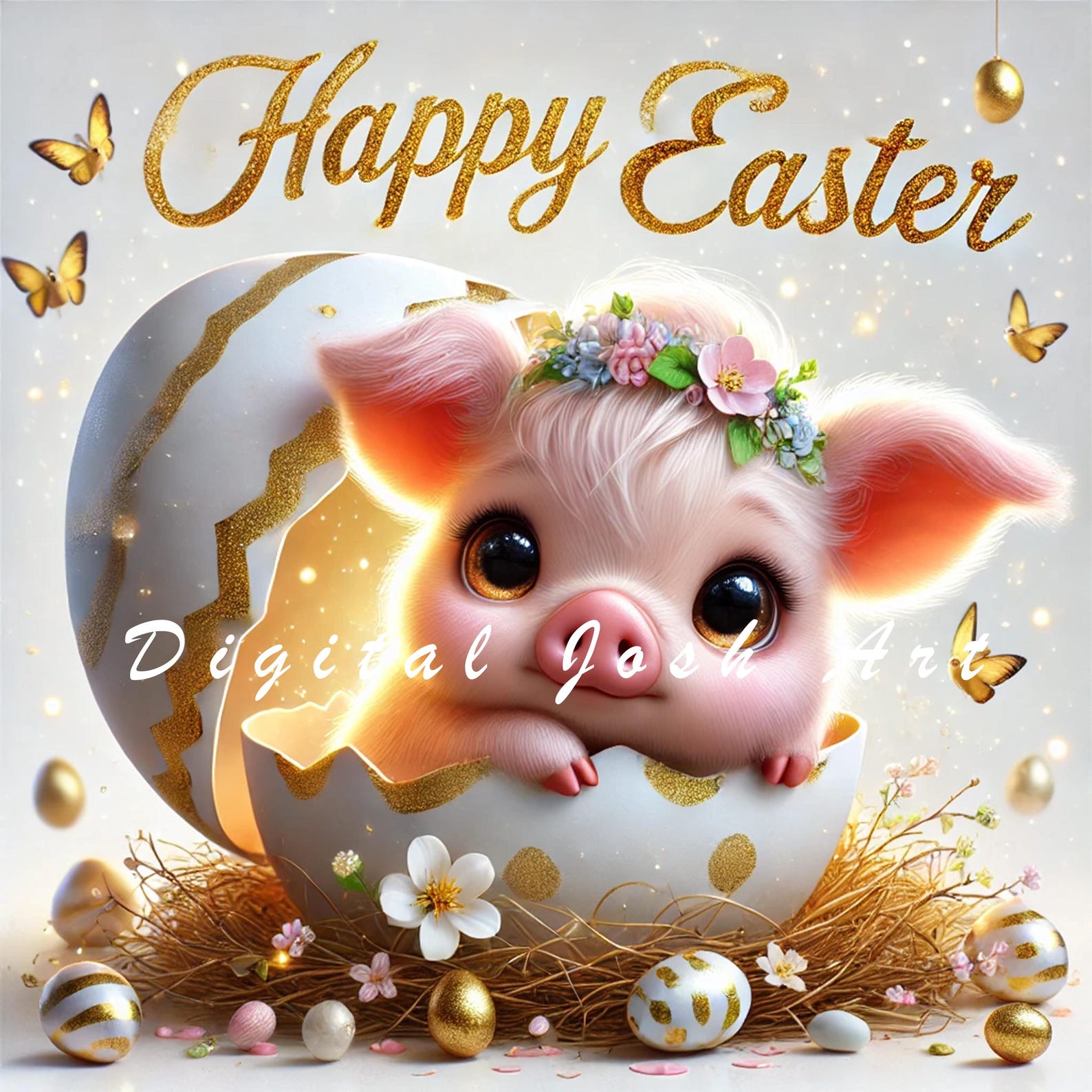 10 JPEG Cute Easter Piggy Clipart Bundle - Spring Piggy Designs ...