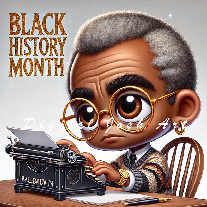 10 JPEG James Baldwin Clipart Bundle - Black History Month Art, Civil ...