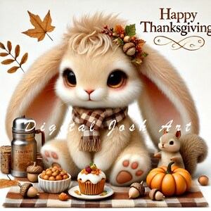 Thanksgiving Bunny Clipart – Autumn Harvest Designs (digital Download ...