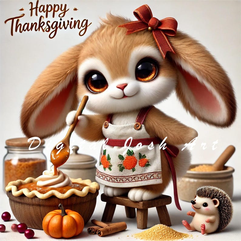 Thanksgiving Bunny Clipart – Autumn Harvest Designs (digital Download ...