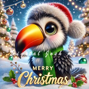 10 JPEG Cute Christmas Toucan Clipart Bundle - Winter Bird Designs ...
