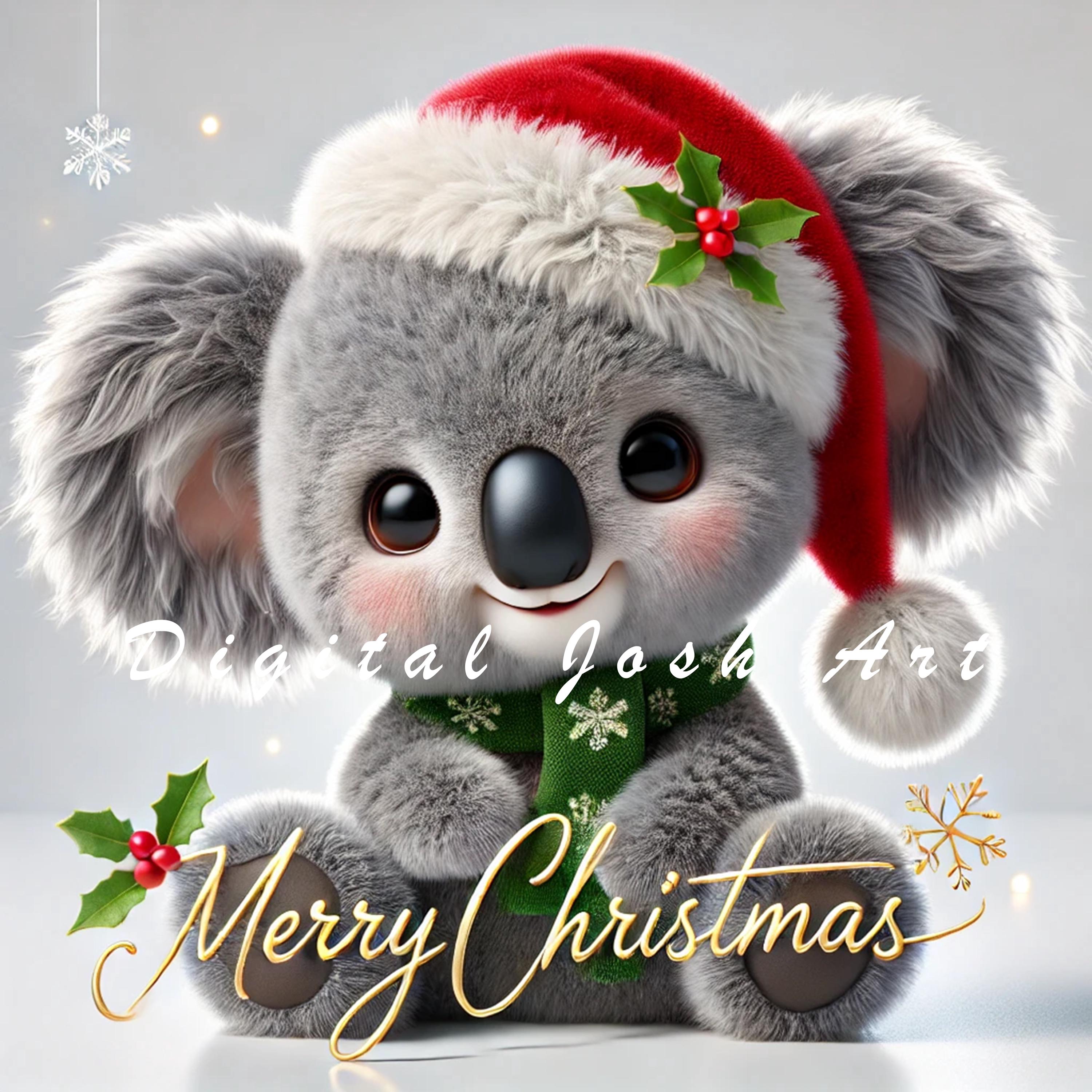 10 JPEG Cute Christmas Koala Clipart Bundle - Winter Animal Designs ...