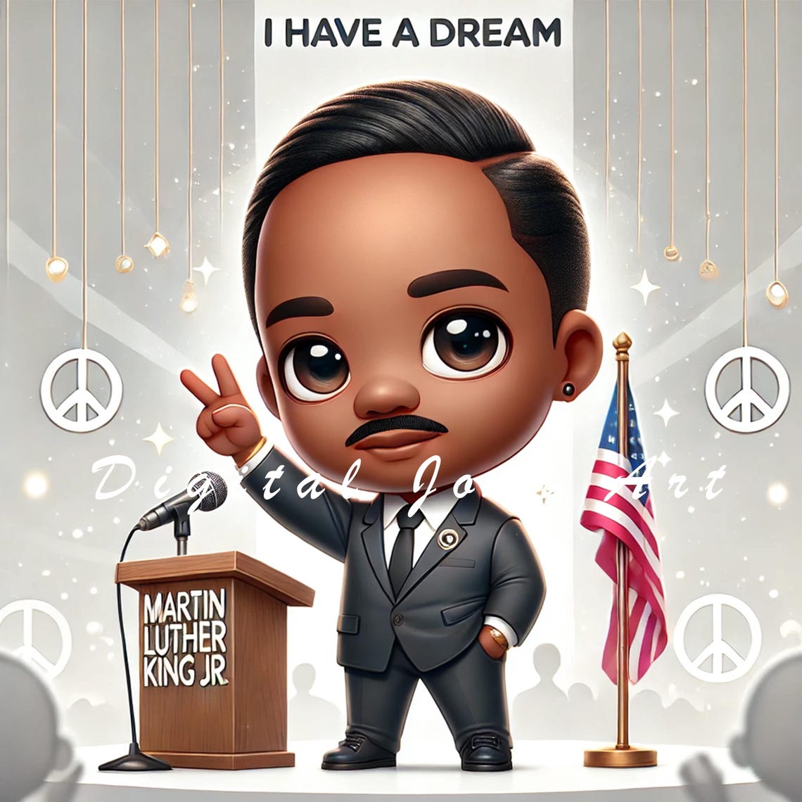 Martin Luther King Jr Clipart Bundle - Black History Month Digital Art ...
