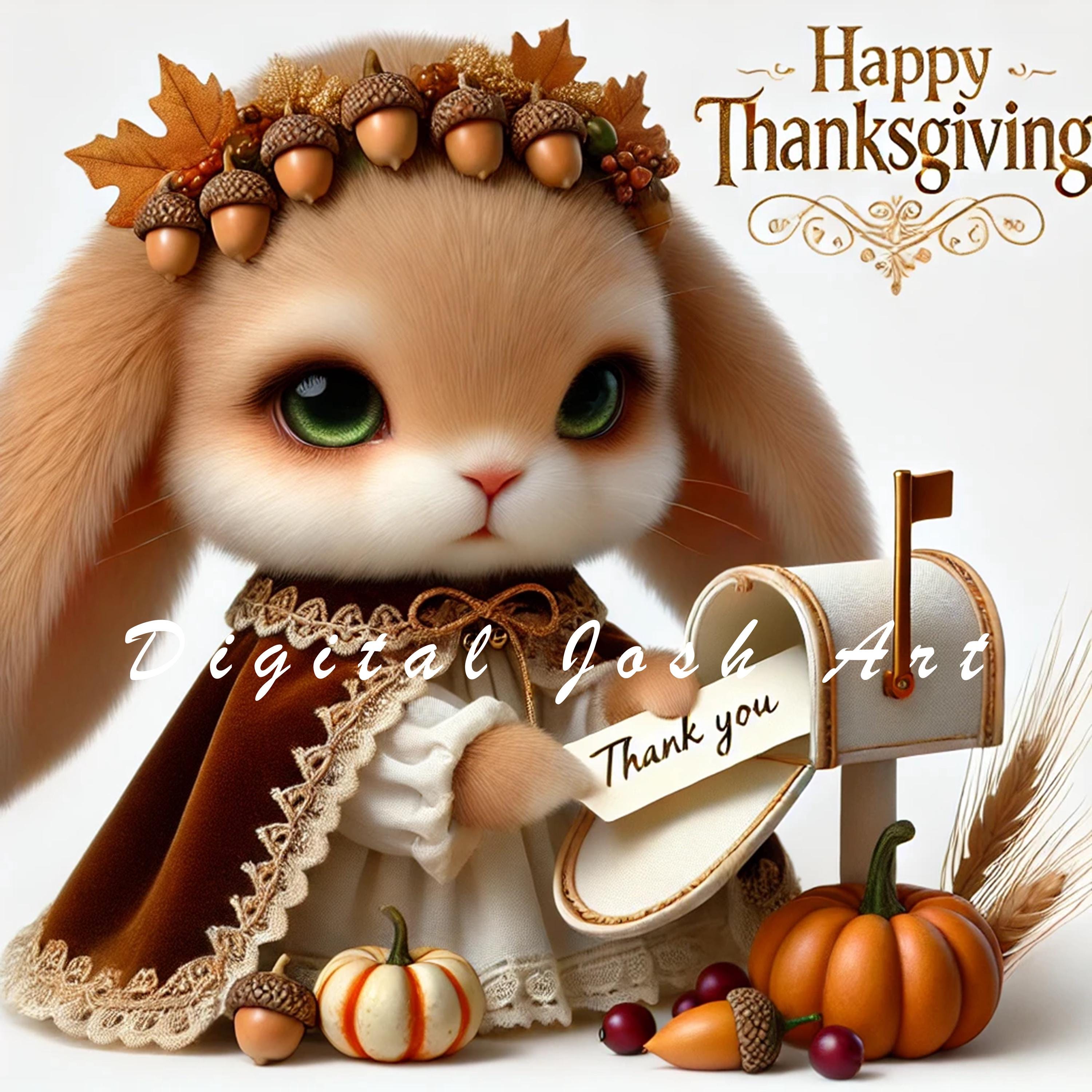 Thanksgiving Bunny Clipart – Autumn Harvest Designs (digital Download ...