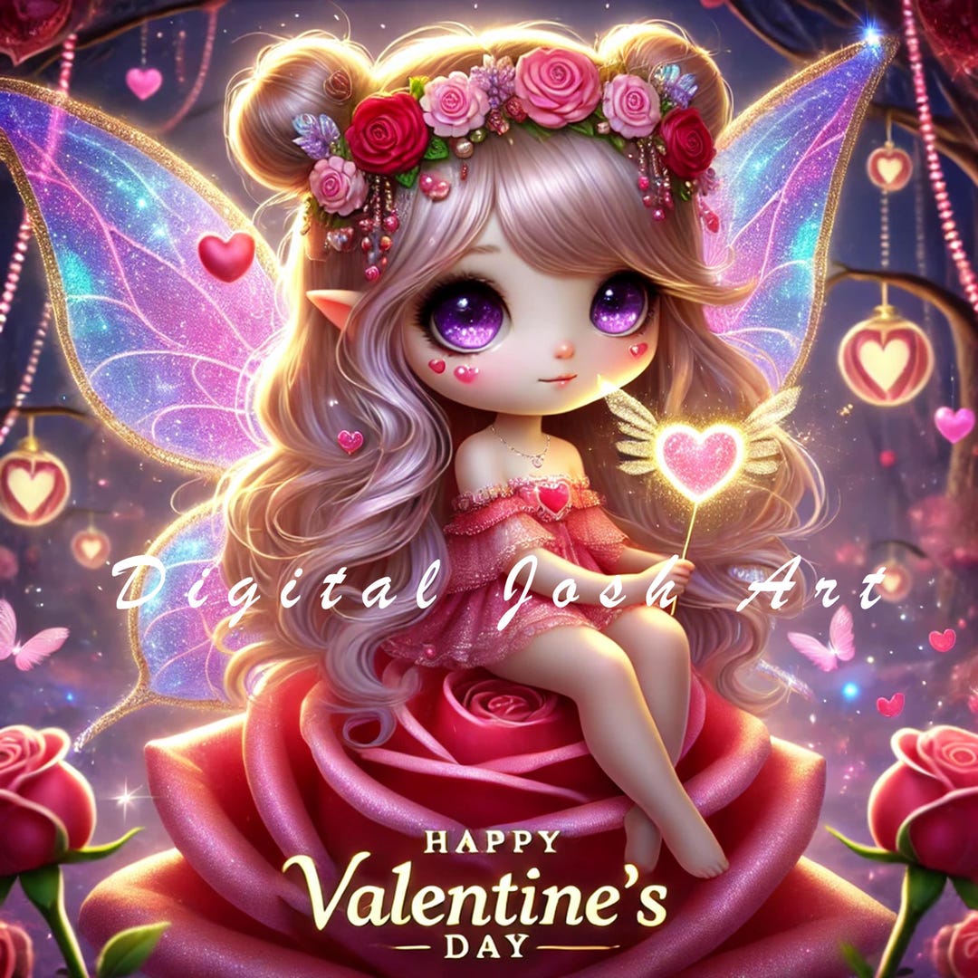 10 JPEG Cute Valentine’s Day Fairy Clipart Bundle - Winter Fairy ...