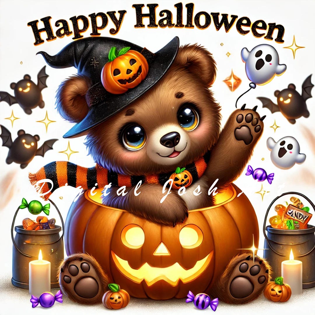 Halloween Bear Clipart – Spooky Animal Designs (digital Download - Etsy