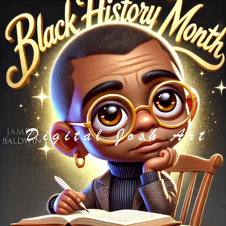 10 JPEG James Baldwin Clipart Bundle - Black History Month Art, Civil ...