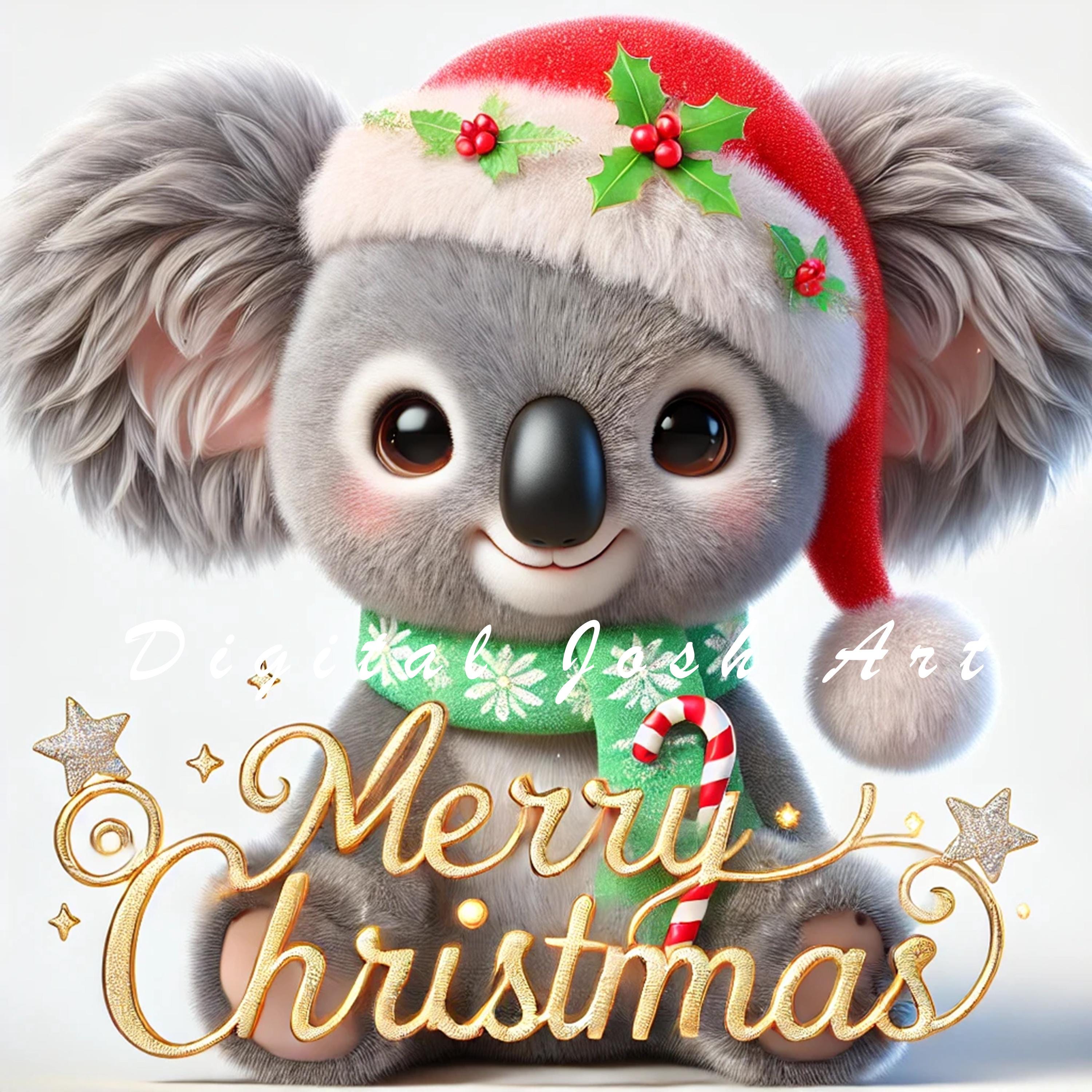 10 JPEG Cute Christmas Koala Clipart Bundle - Winter Animal Designs ...