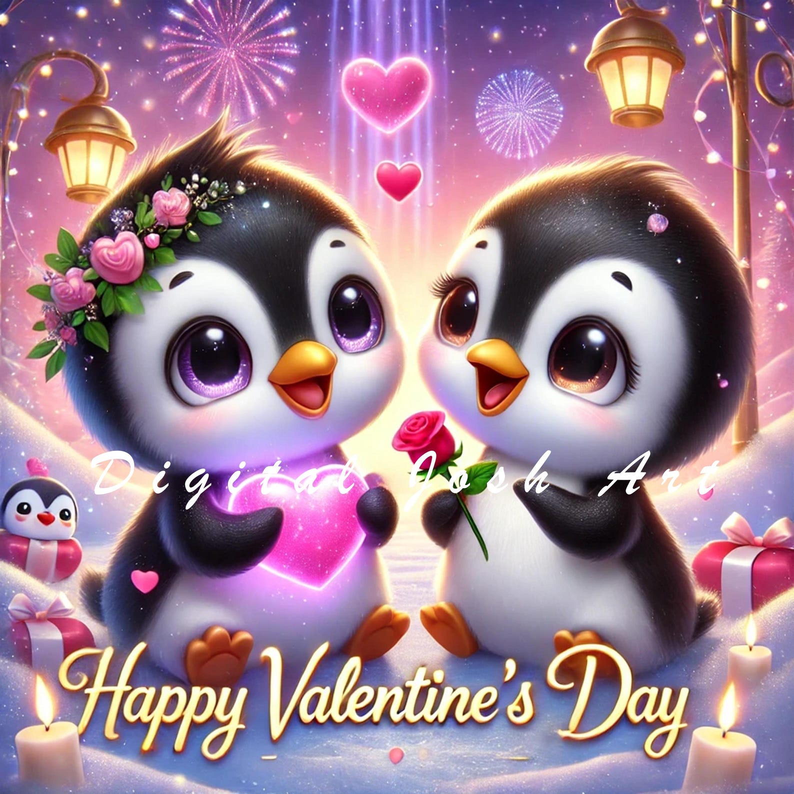 10 JPEG Cute Valentine’s Day Penguin Clipart Bundle - Winter Penguin ...
