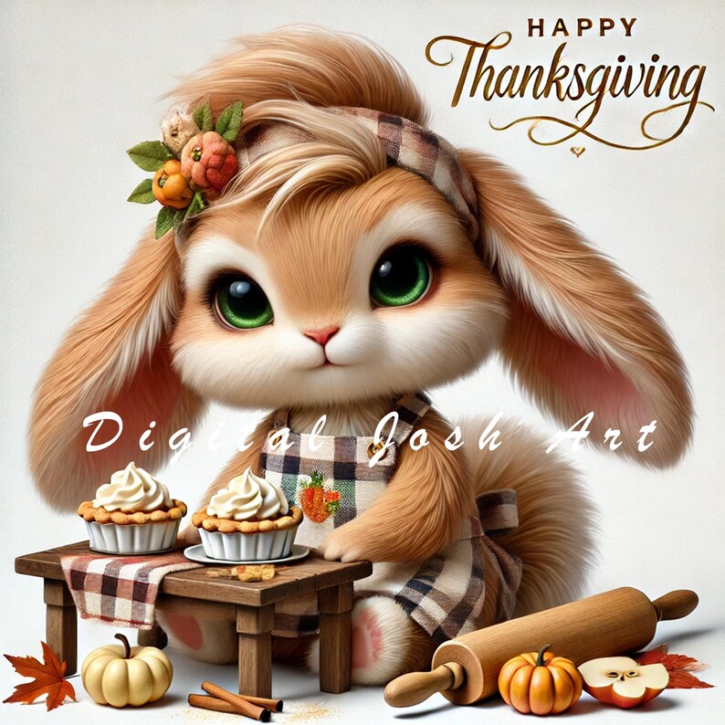 Thanksgiving Bunny Clipart – Autumn Harvest Designs (digital Download ...