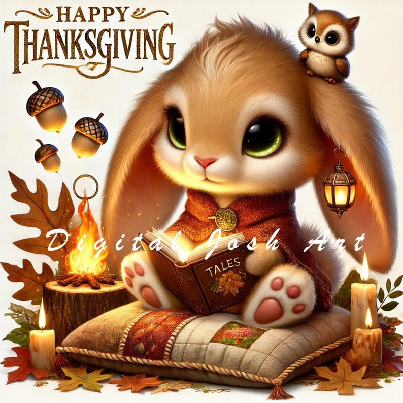 Thanksgiving Bunny Clipart – Autumn Harvest Designs (digital Download ...