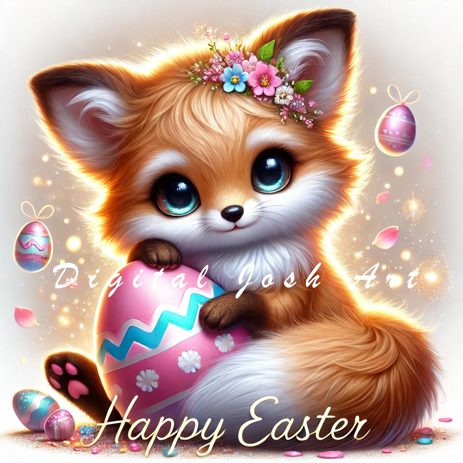 10 JPEG Cute Easter Fox Clipart Bundle - Spring Woodland Designs ...