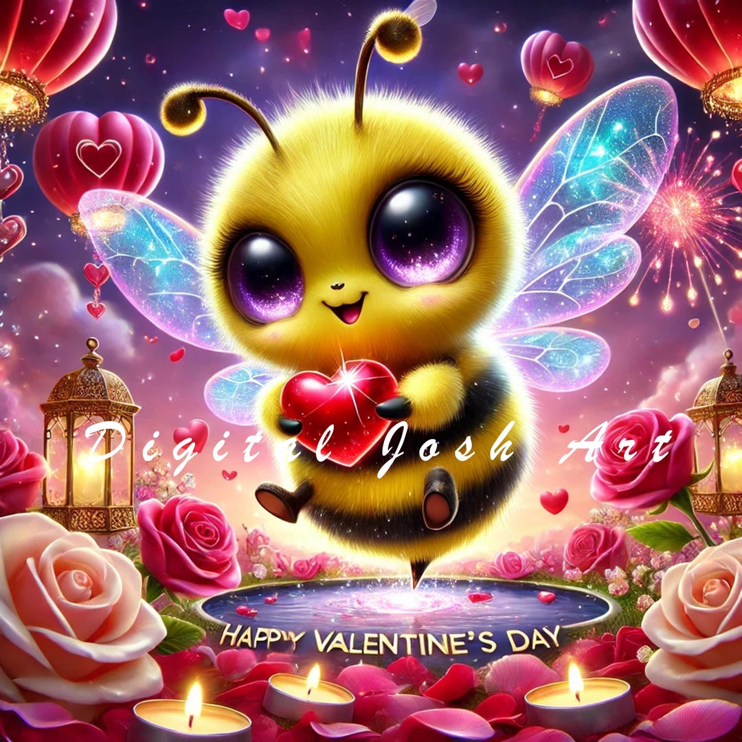 10 JPEG Cute Valentine’s Day Bumblebee Clipart Bundle - Winter Bee ...