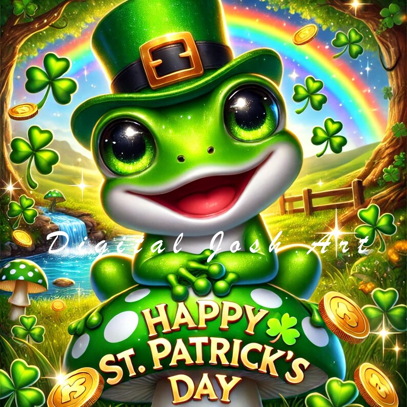 10 JPEG Cute St Patrick’s Day Frog Clipart Bundle - Winter Frog Designs ...