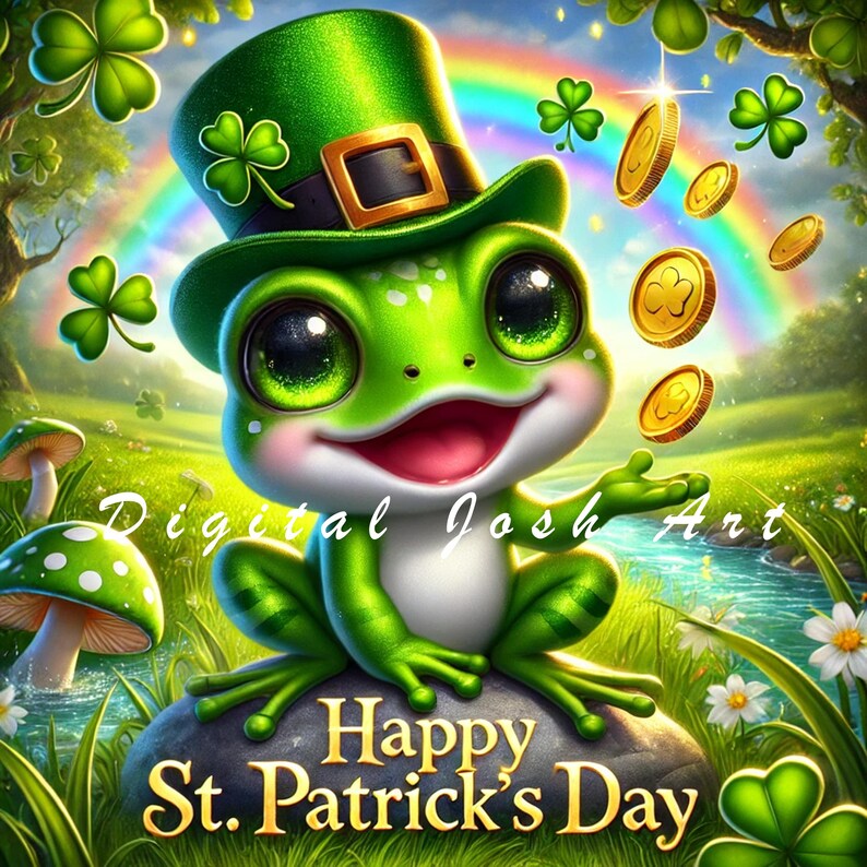 10 JPEG Cute St Patrick’s Day Frog Clipart Bundle - Winter Frog Designs ...