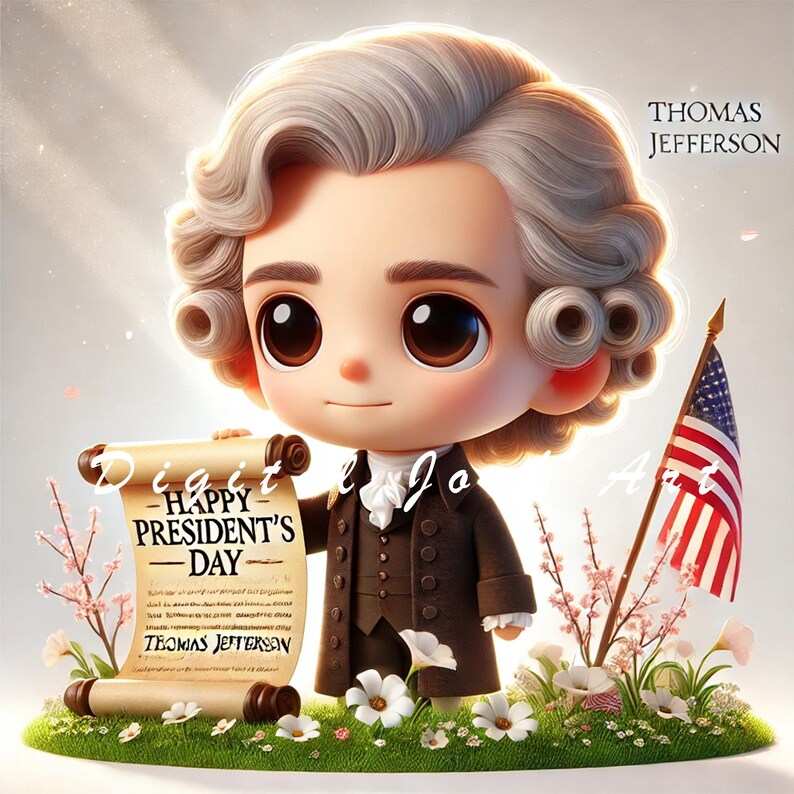 10 JPEG Thomas Jefferson Clipart Bundle - American History Art ...