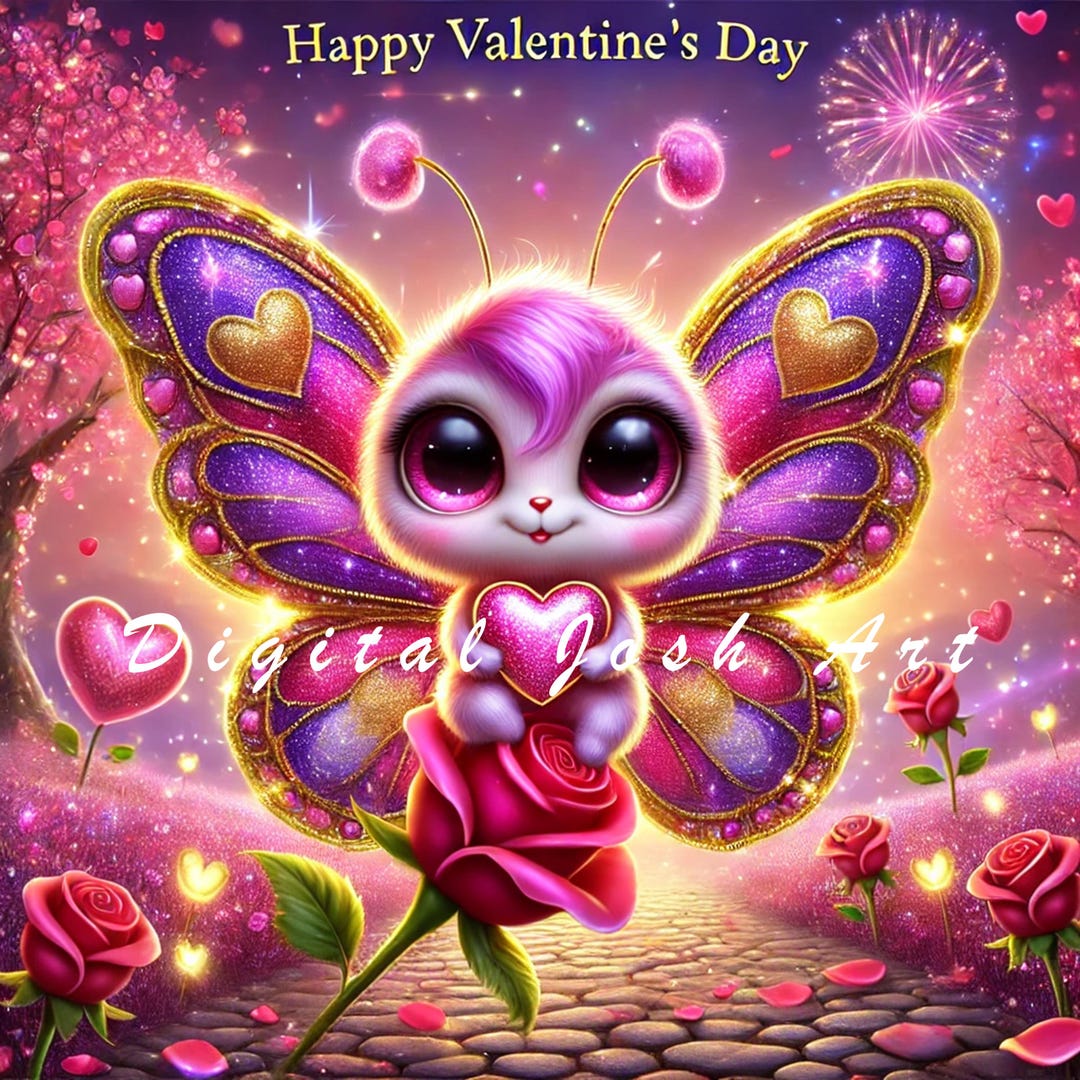 10 JPEG Cute Valentine’s Day Butterfly Clipart Bundle - Winter ...