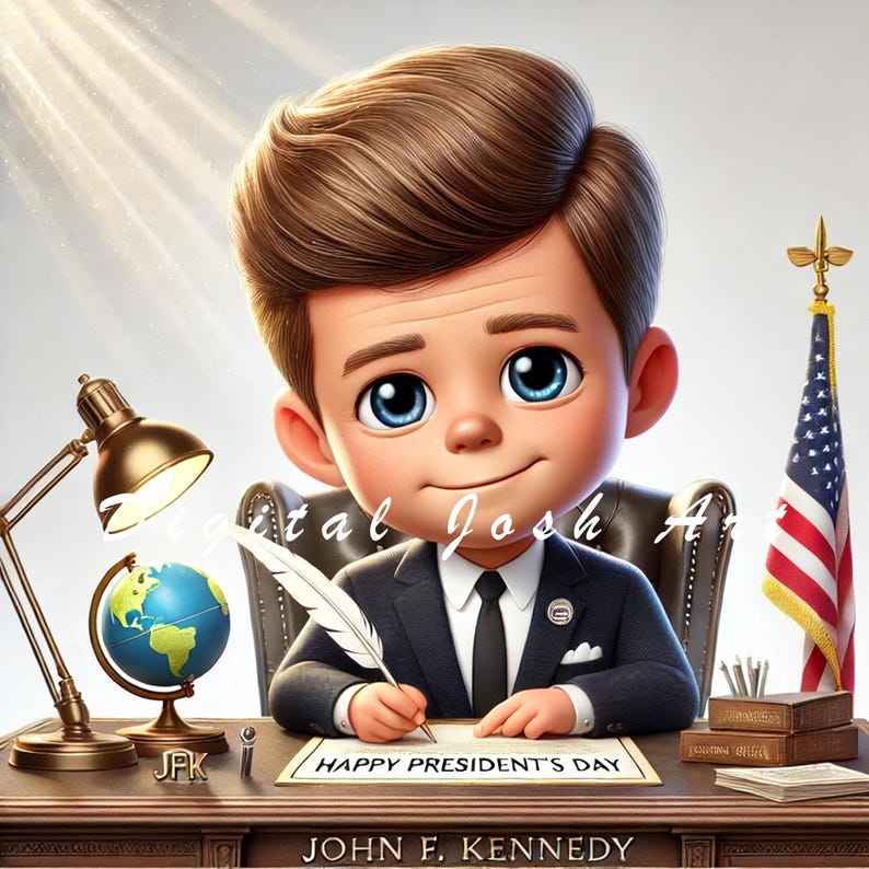 JFK Clipart Bundle: American History Art, President’s Day Designs ...