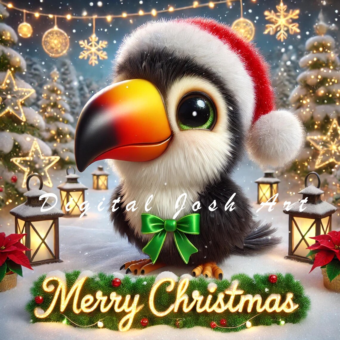 10 JPEG Cute Christmas Toucan Clipart Bundle - Winter Bird Designs ...
